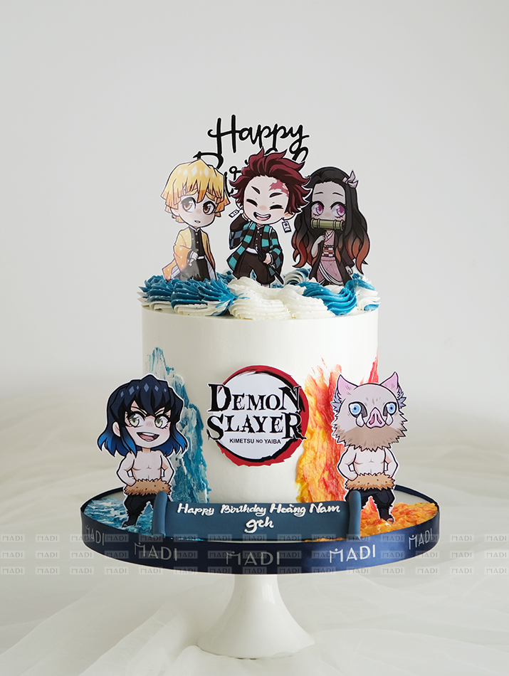 Demon Slayer cartoon birthday cake at MaDi Bakery